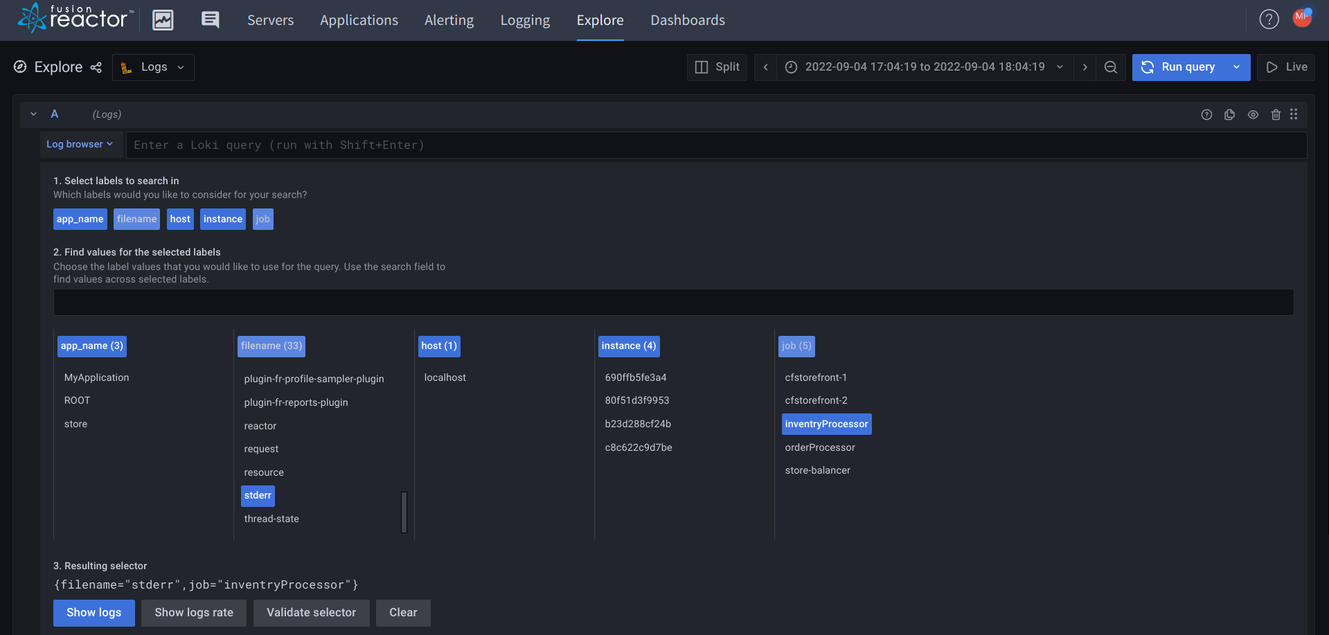 Explore - FusionReactor Documentation